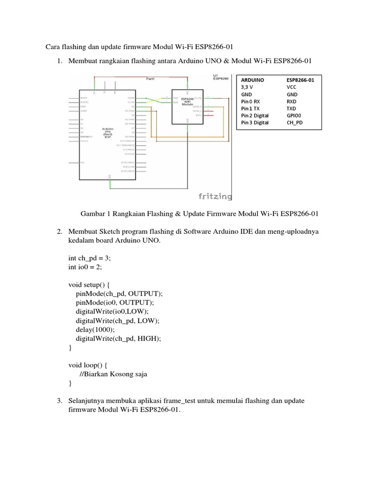 Cara Flashing Dan Update Firmware ESP8266-01 | PDF