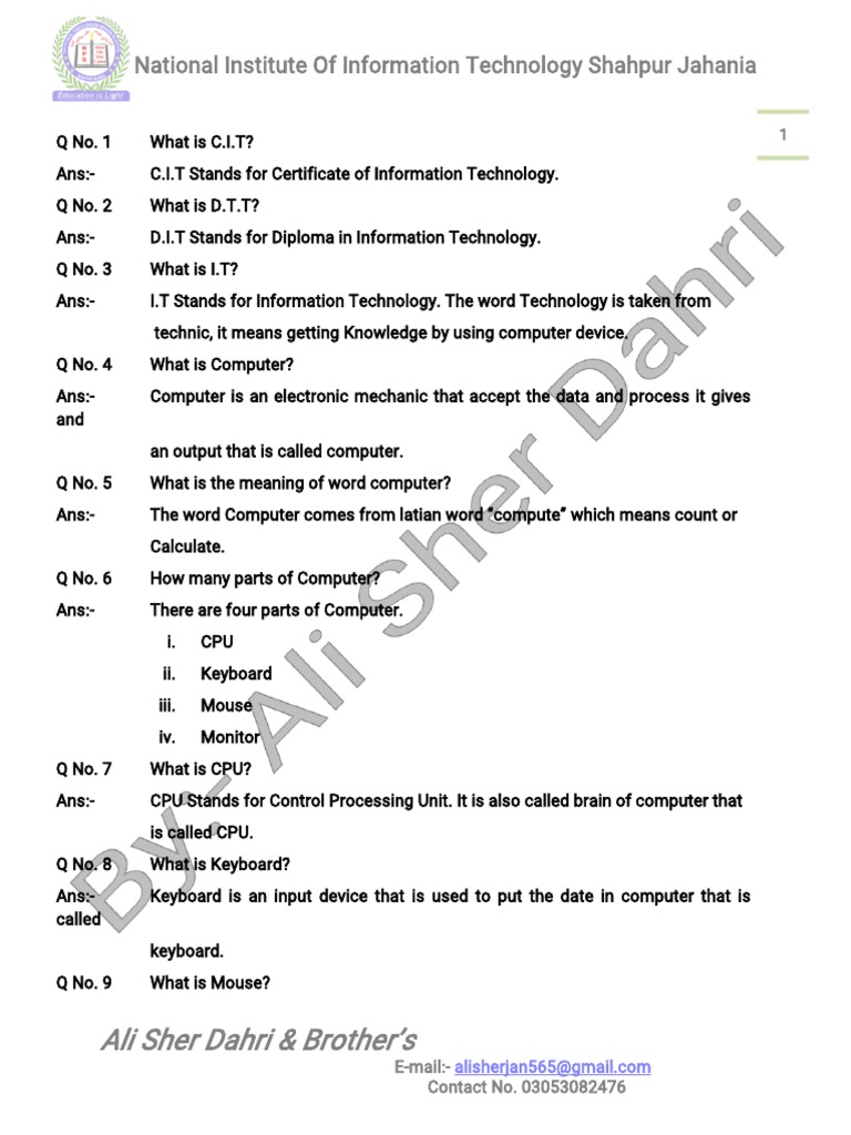 Information Technology Basics Explained | PDF