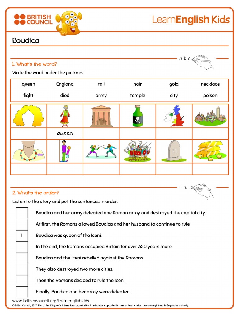 Short Stories British Tales Boudica Worksheet PDF | PDF | Ancient Rome