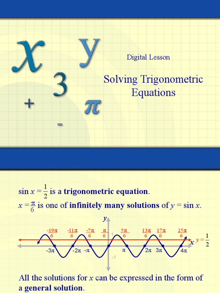 Solving Trigonometric Equations: Digital Lesson | PDF | Trigonometric ...