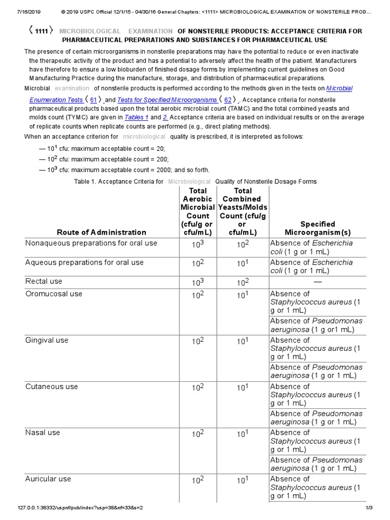 Usp 38 Alt Akk | PDF | Colony Forming Unit | Microorganism