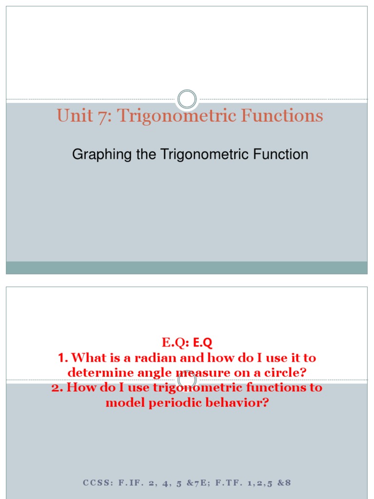 Graphing Trigonometric Functions Guide | PDF | Trigonometric Functions ...