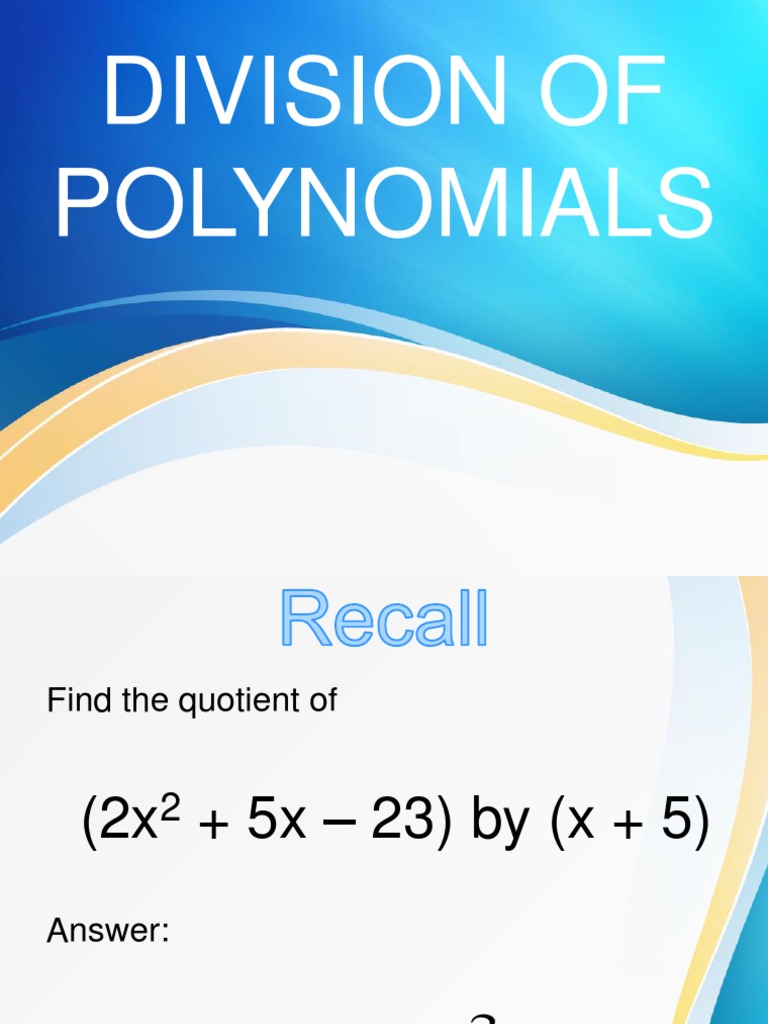 Synthetic Division | PDF | Area | Numerical Analysis