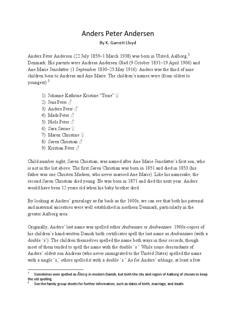 p1 Anders Peter Andersen | PDF | Confirmation | Denmark