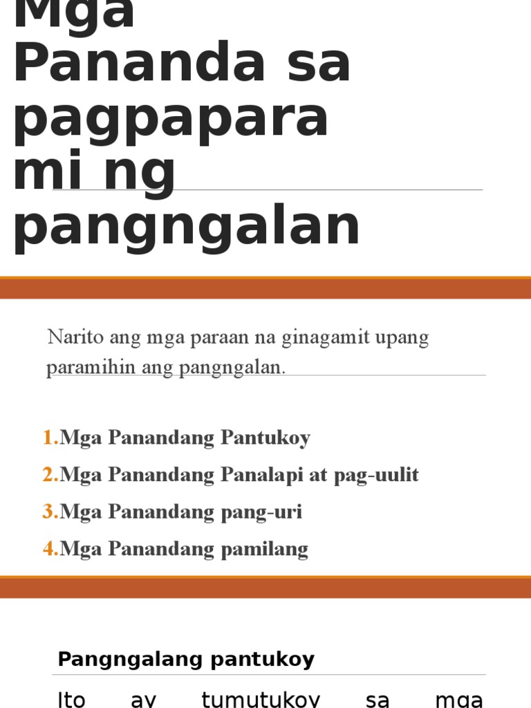 Mga Pananda Sa Pangpaparami Pangngalan | PDF