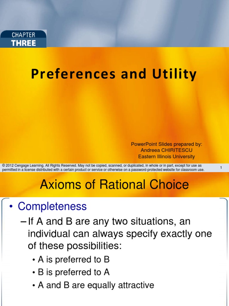 Chapter 3 Preferences and Utility-20190919012553 | PDF | Utility | Microeconomics