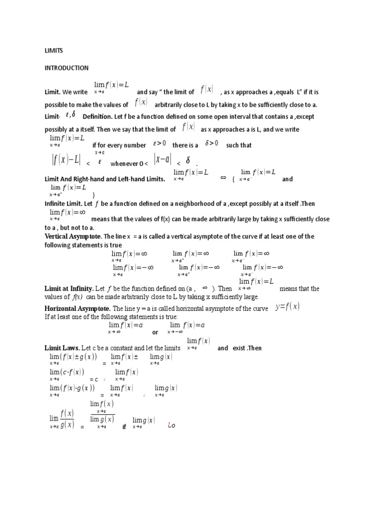 Calculus Notes | PDF | Function (Mathematics) | Mathematical Analysis