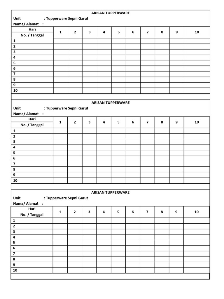 Arisan Tupperware Sepni Garut | PDF