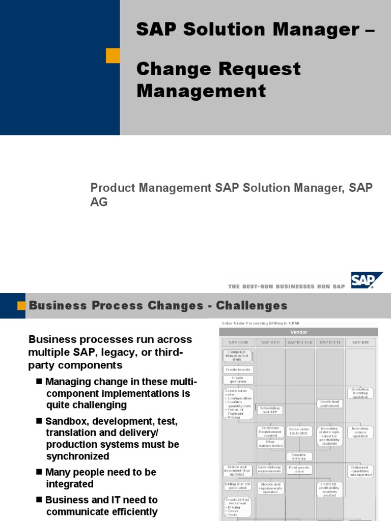 SAP Solution Manager - Change Request Management | PDF | Reliability ...