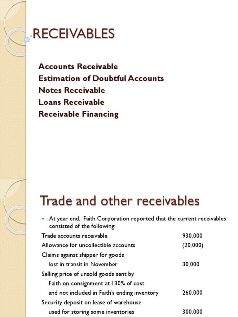 Receivables | PDF | Factoring (Finance) | Loans