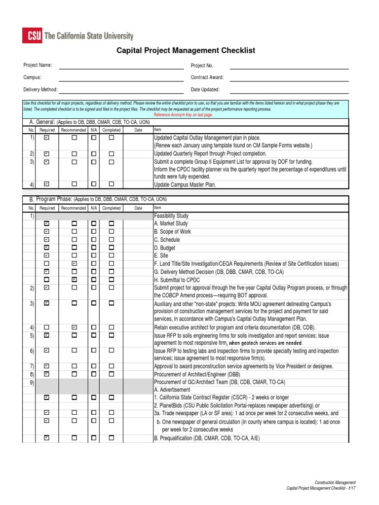 Construction Project Checklist