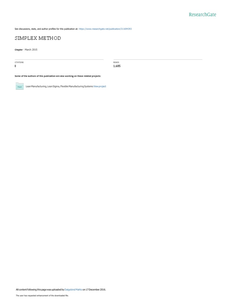 9 Chapter 4 Simplex Method | PDF | Systems Analysis | Linear Algebra