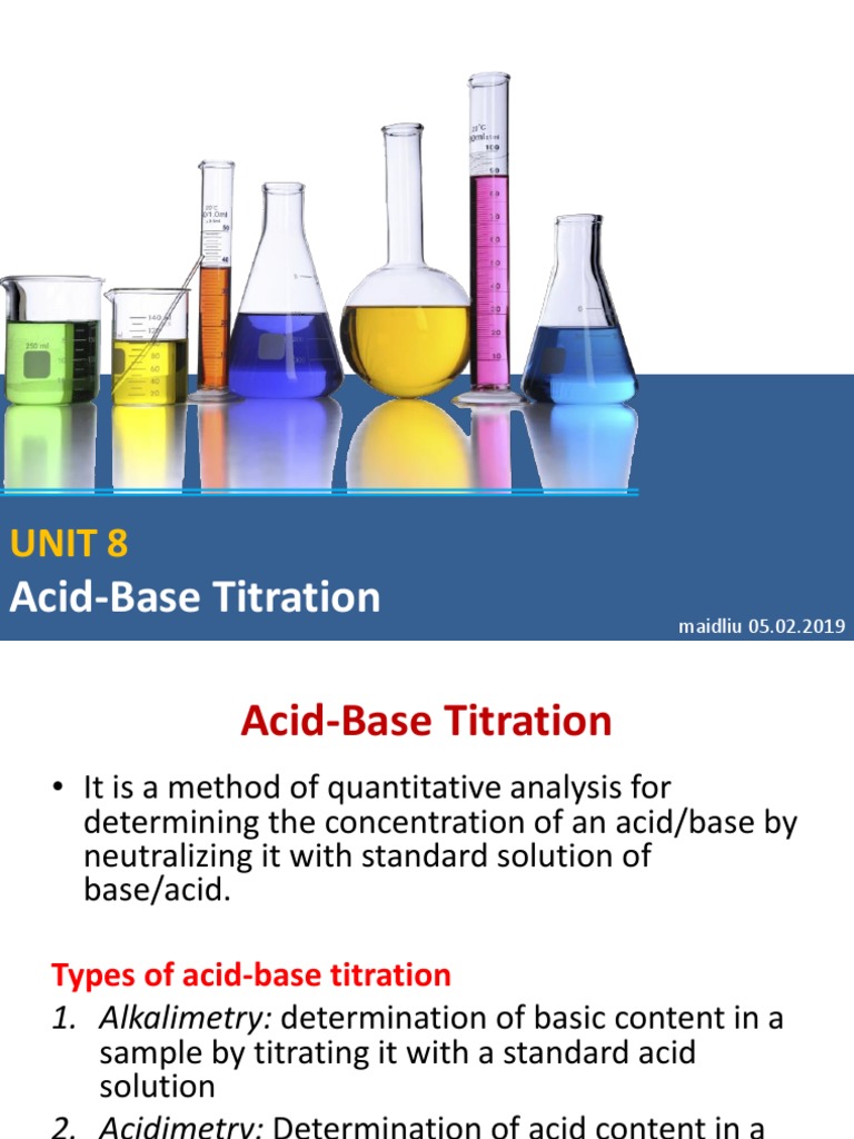 Unit 8 Acid Base Titration PDF | Download Free PDF | Titration | Chemistry