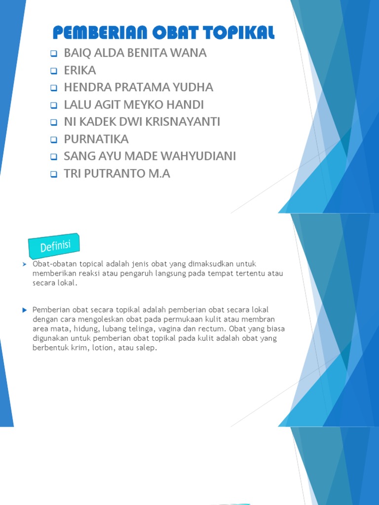 Pemberian Obat Topikal | PDF