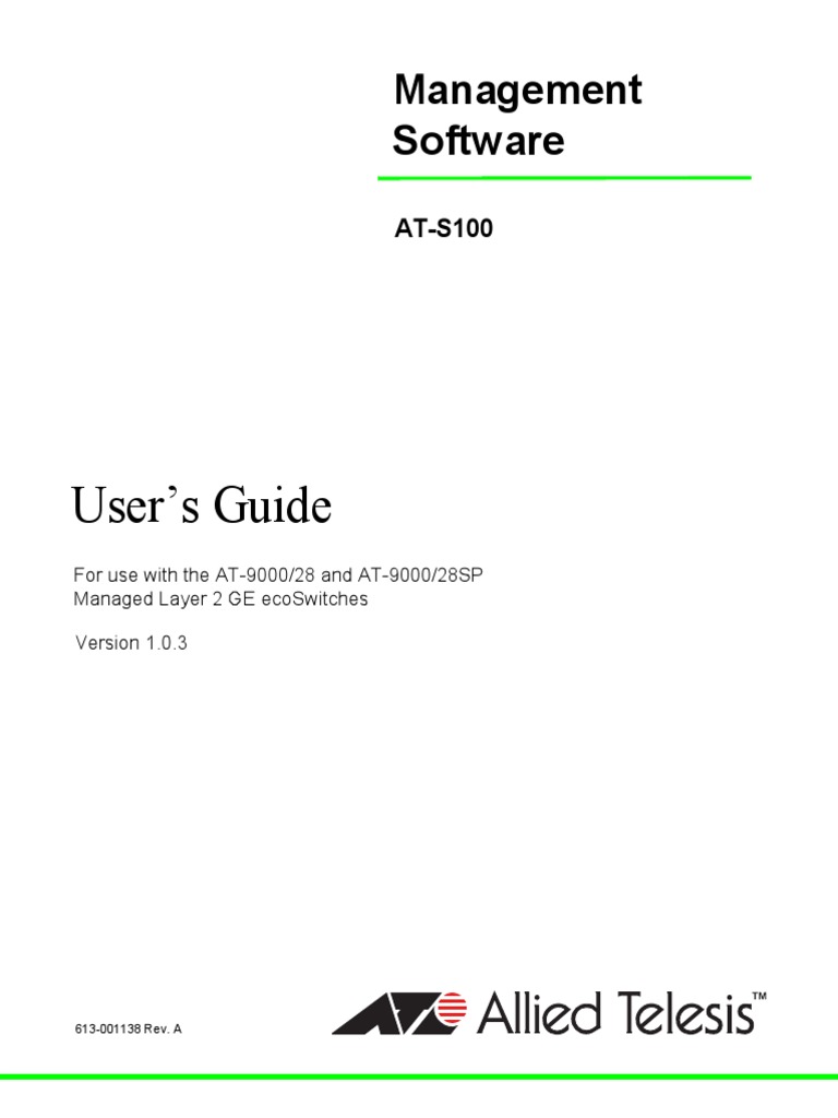 Allied Telesis At-9000 Management Software | Download Free PDF ...