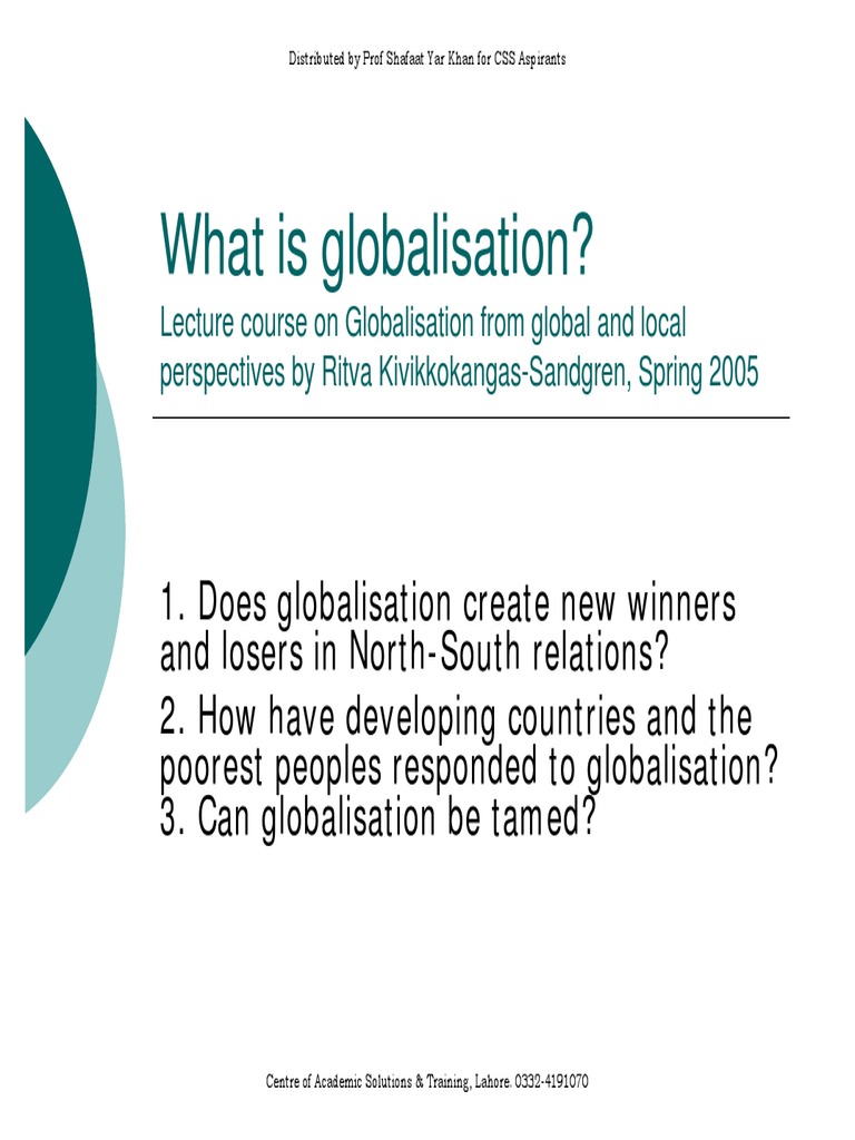Globalisation | PDF | International Development | Globalization