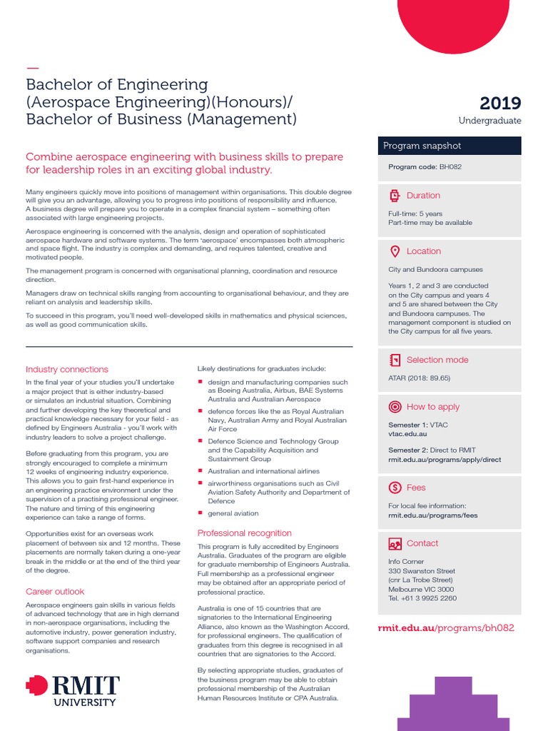 Bachelor of Engineering (Aerospace Engineering) (Honours) / Bachelor of ...