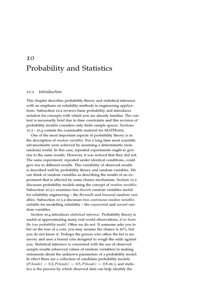 Probability Models and Statistical Inference | PDF | Random Variable ...