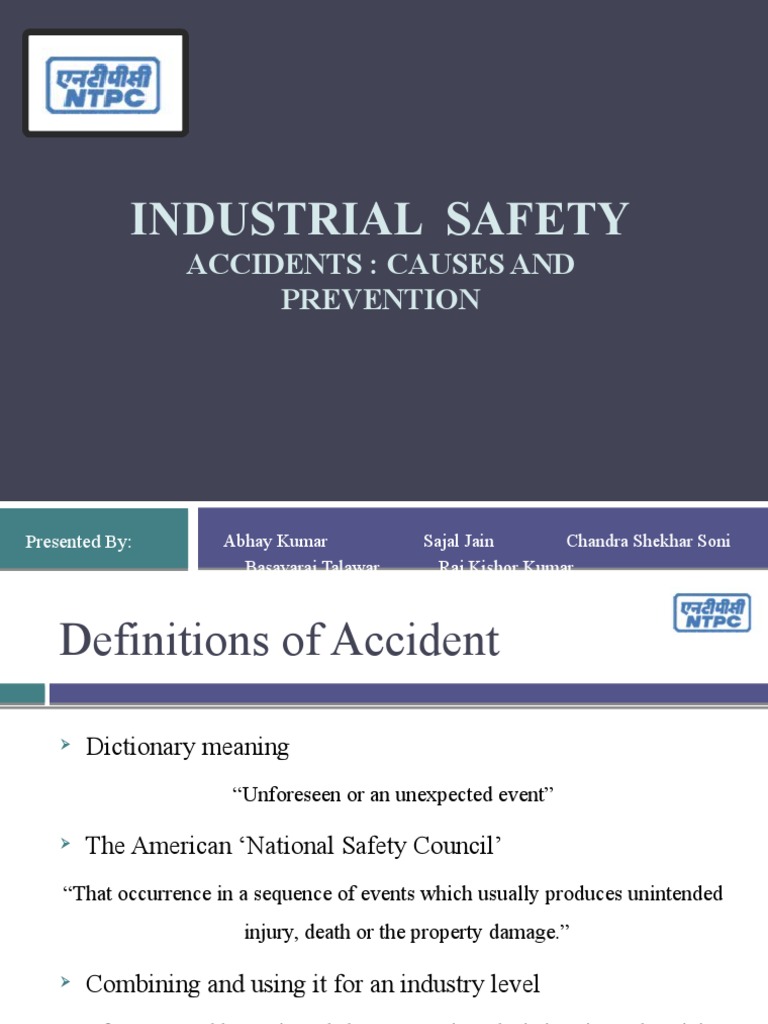 Industrial Safety: Accidents: Causes and Prevention | PDF ...