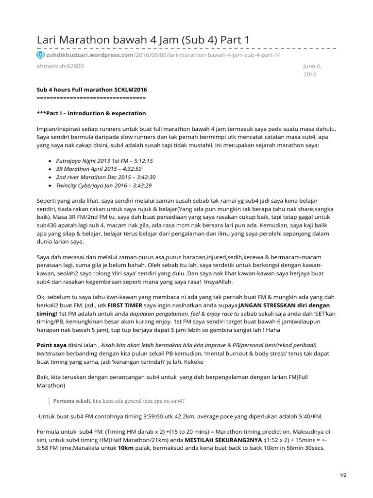 Sub 4 Marathon | PDF