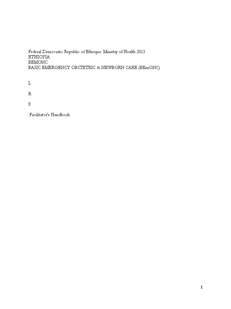 BEmONC - Facilitator's Handbook - 2013 April - Final | PDF | Childbirth ...