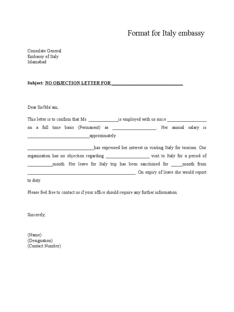 No Objection Letter | PDF