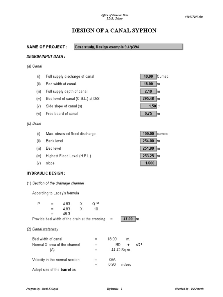 Canal Syphon Programme | PDF | Dam | Soil Mechanics