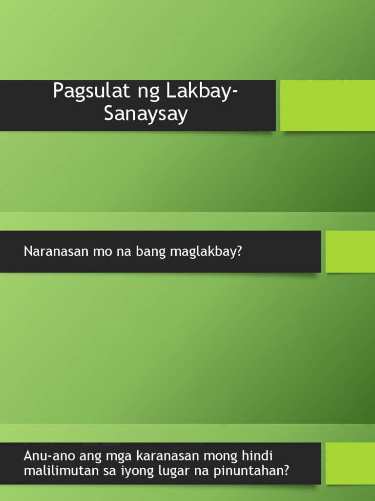 Pagsulat NG Lakbay-Sanaysay | PDF