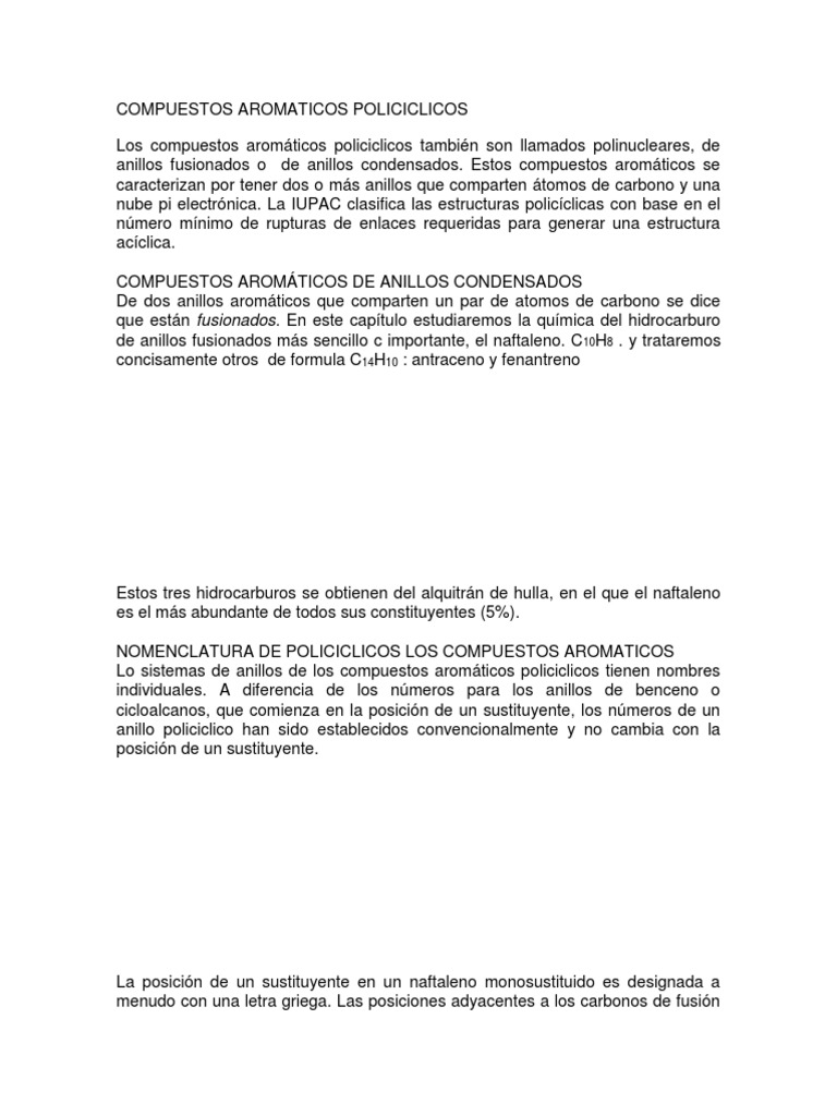 Aromaticos Policiclicos | PDF | Aromaterapia | Benceno