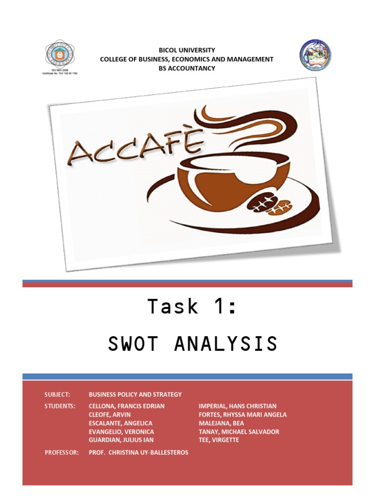 Task 1: Swot Analysis: Bicol University College of Business, Economics ...