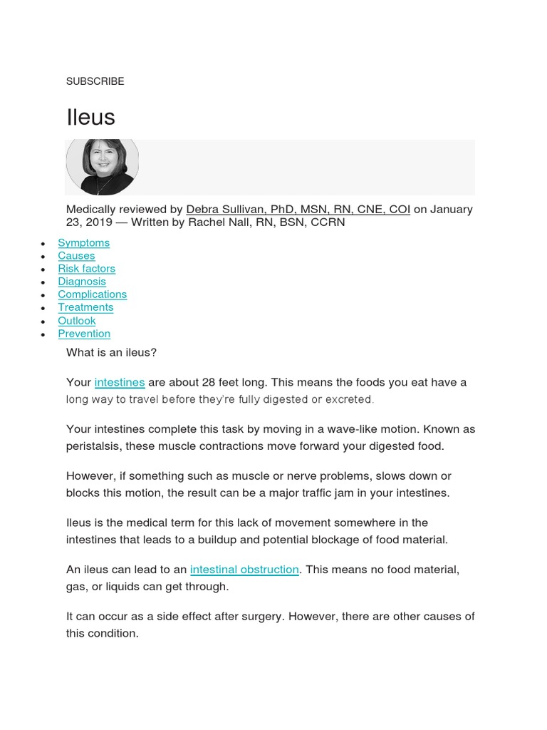 Ileus: Symptoms Causes Risk Factors Diagnosis Complications Treatments ...