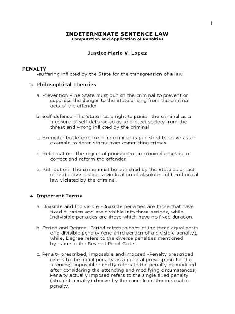 ISL Handout | PDF | Sentence (Law) | Punishments