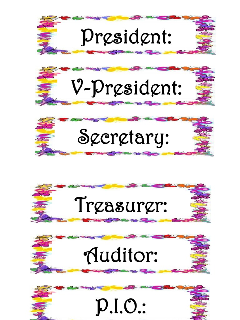 Class & HRPTA Officers 2019-2020 | PDF