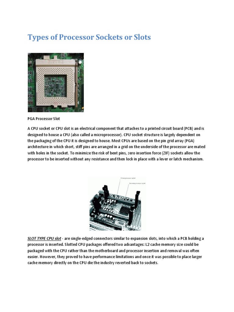 Types of CPU Sockets Explained | PDF | Home & Garden