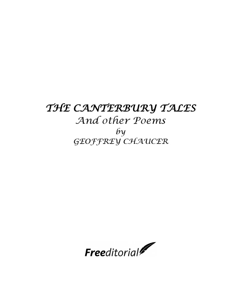 The Canterbury Tales | PDF | The Canterbury Tales | Thou