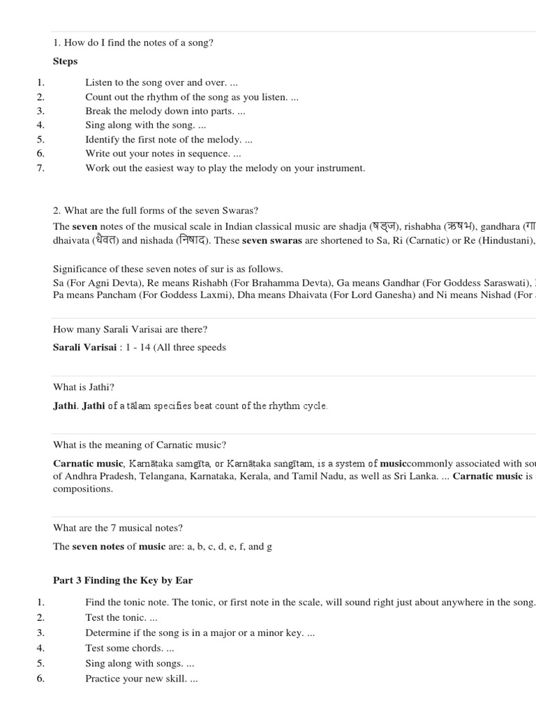 How Do I Find The Notes of A Song | PDF | Notation | Elements Of Music