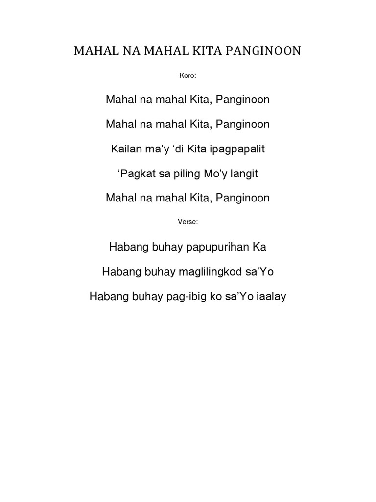 Mahal Na Mahal In Filipino | Mahal Na Mahal Kita – YINSBK