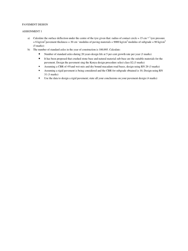Pavement Design Assignment 1 | PDF