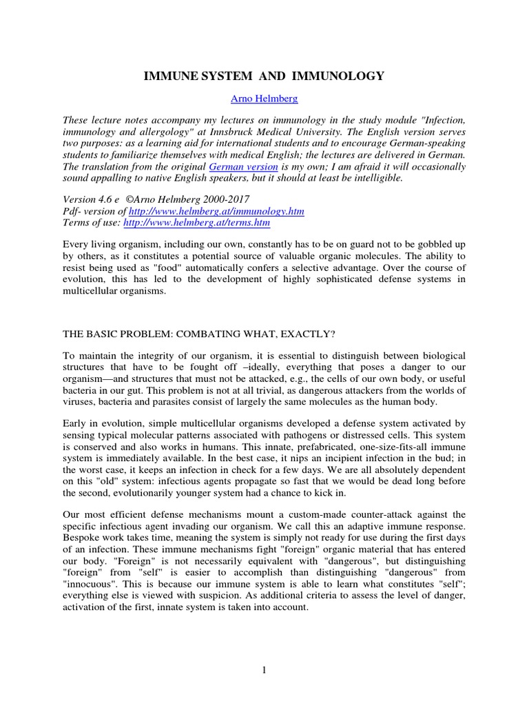 Class Notes of Immunology | PDF | Antibody | Complement System