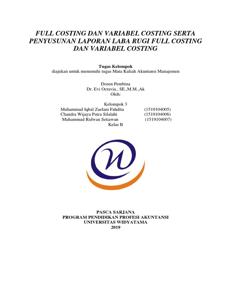 Full Costing Dan Variabel Costing | PDF