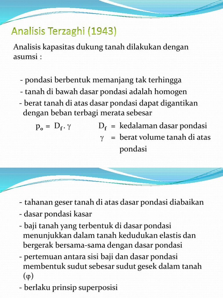 Kapasitas Dukung Tanah Terzaghi | PDF