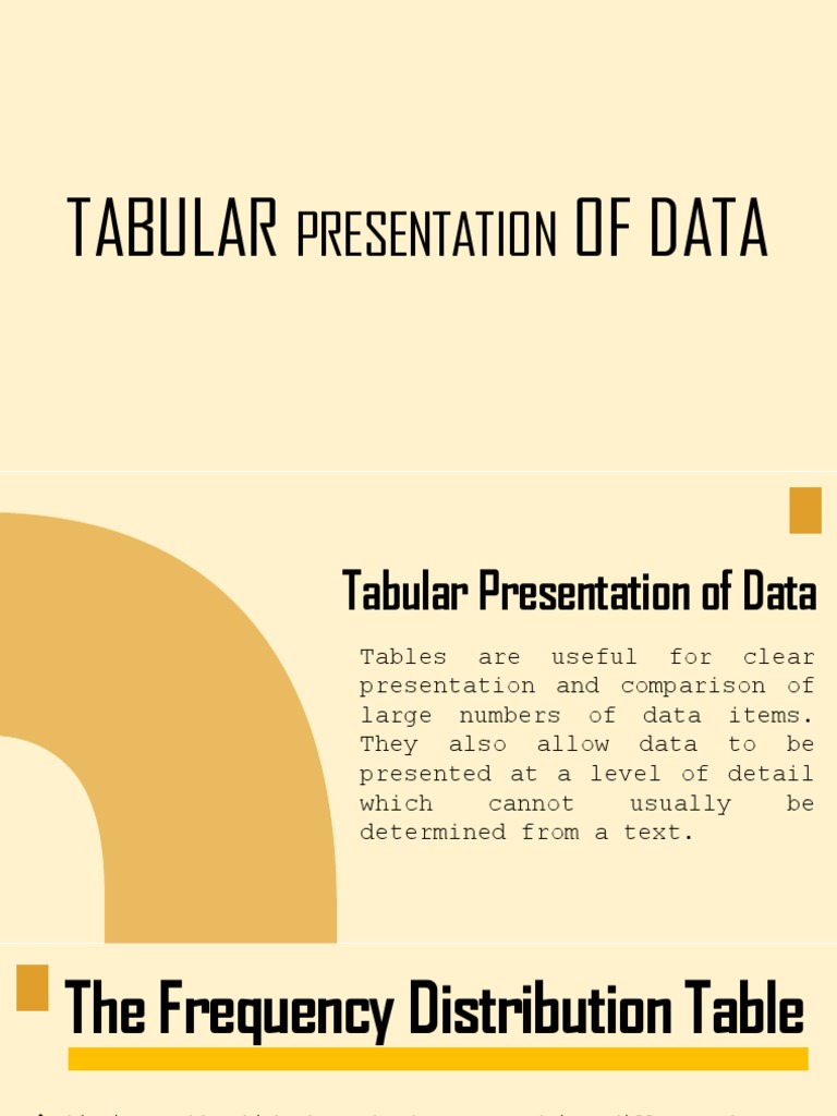 Data Presentation in Frequency Tables | PDF | Applied Mathematics ...
