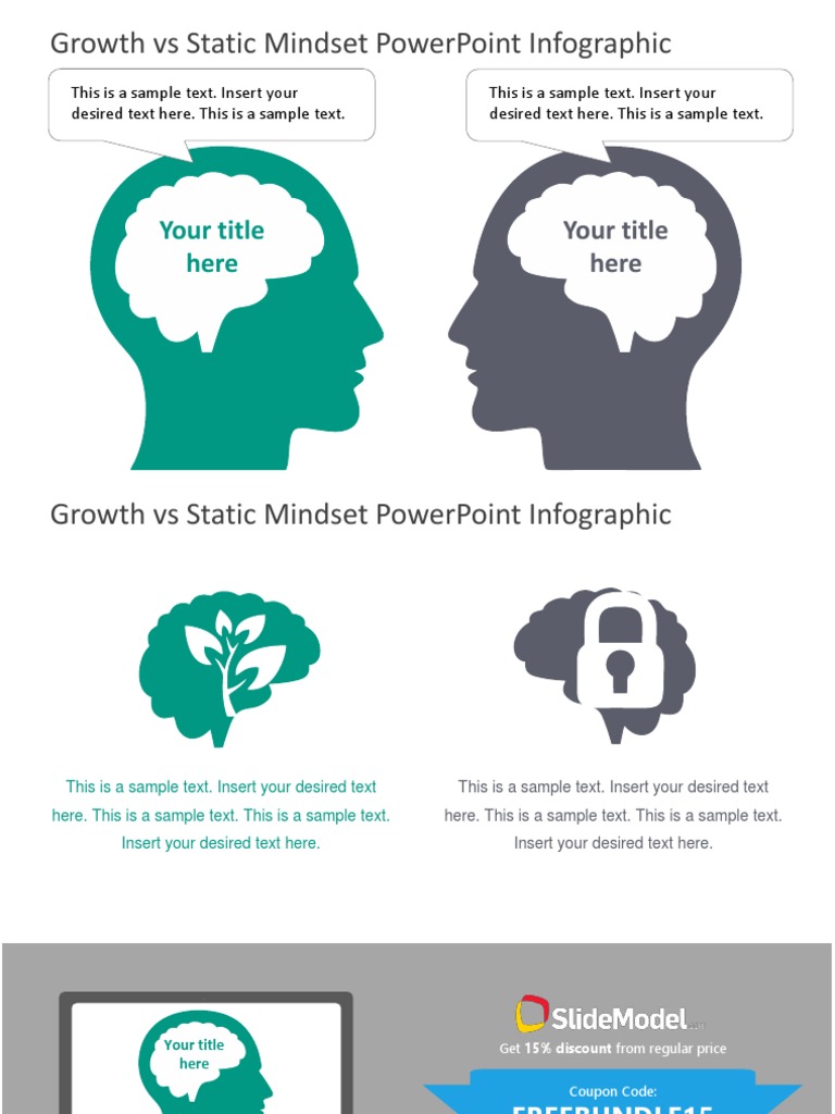 Growth Vs Static Mindset Powerpoint Infographic: Your Title Here | PDF