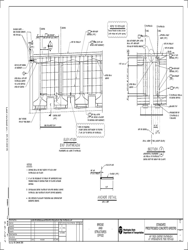 Elevation End Diaphragm Section A: Note To Detailer | Download Free PDF ...