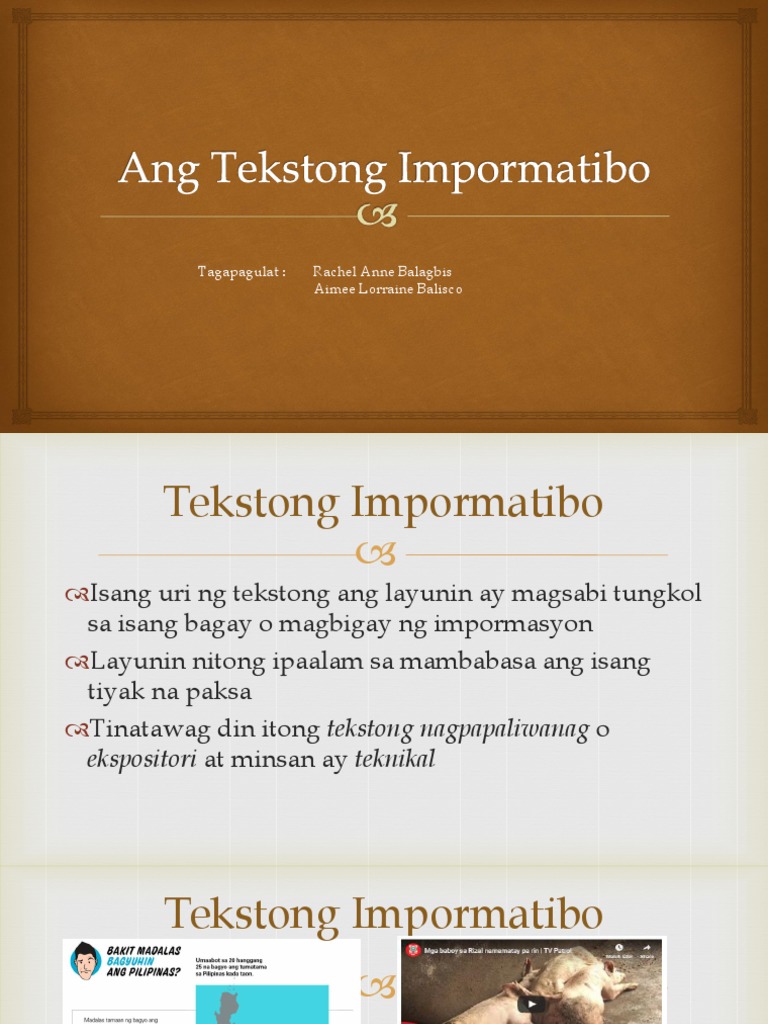 Ang Tekstong Impormatibo