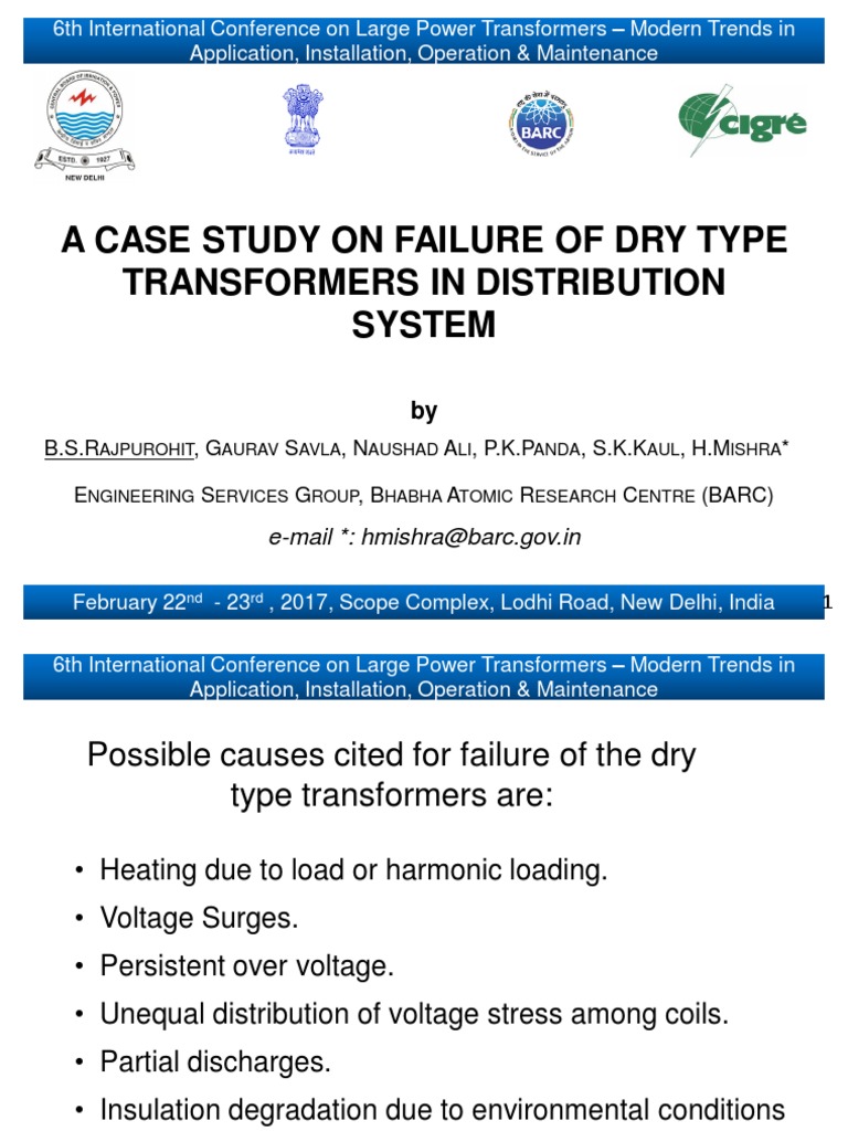 A Case Study On Failure of Dry Type Transformers in Distribution System ...