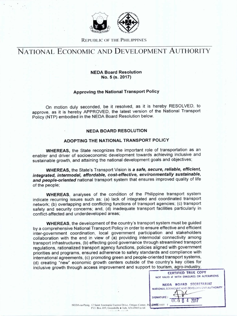 National Transport Policy Approval | PDF | Public Transport | Public ...
