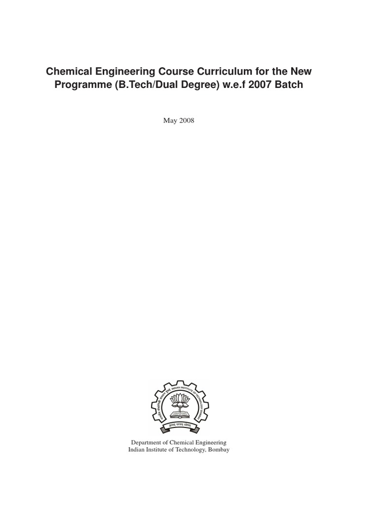 IITB Chemical Engineering Carriculum | PDF | Transport Phenomena ...