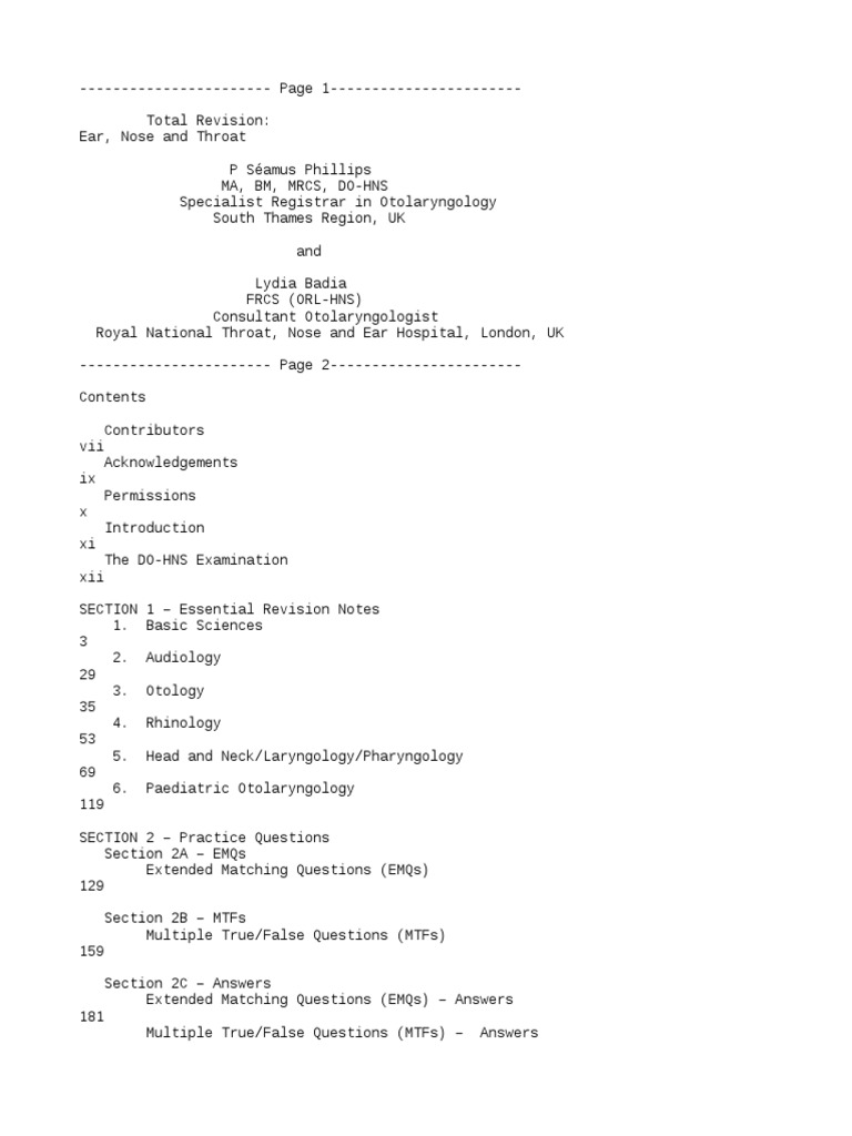 Ent Notes | PDF | Coagulation | Cytotoxic T Cell