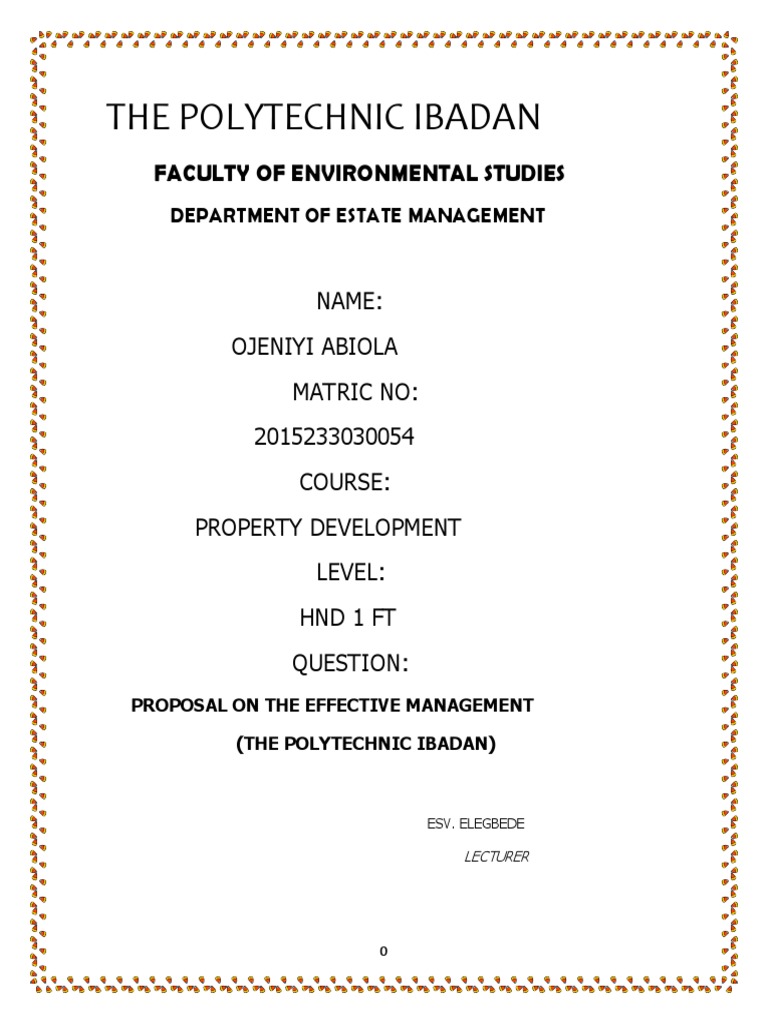 The Polytechnic Ibadan: Faculty of Environmental Studies | PDF | Lecturer | Curriculum